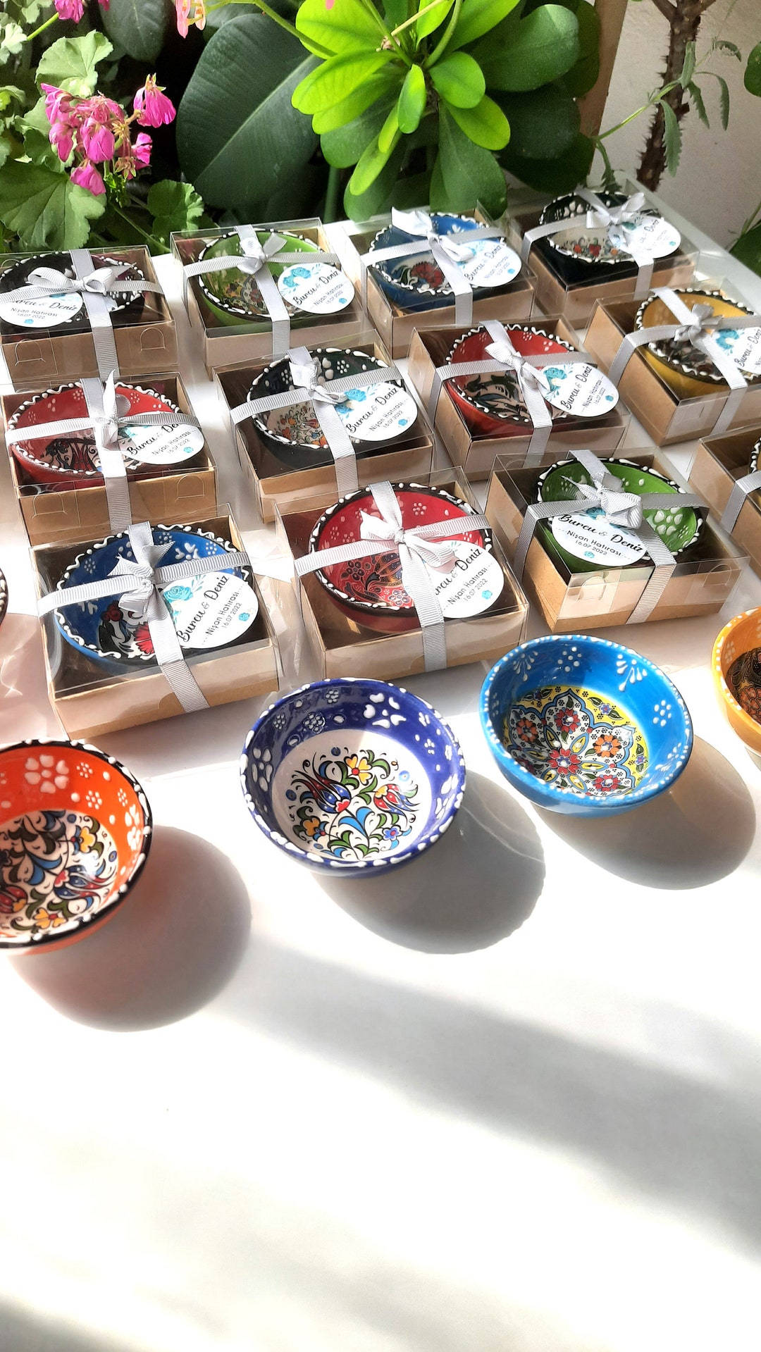 Wedding Bowl Tile Favors, Rustic Personalized Wedding Favors, Ceramic ...