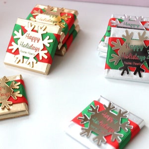 Personalized Christmas Chocolate Gift, Christmas Party Favors Custom ...