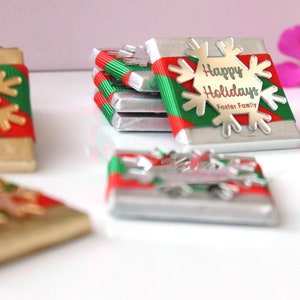 Personalized Christmas Chocolate Gift, Christmas Party Favors Custom ...
