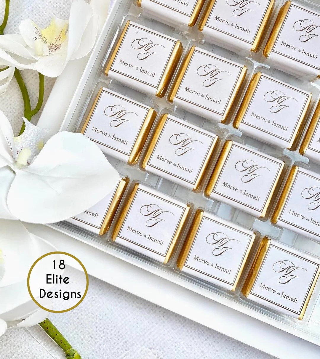 Personalized Wedding Favor Chocolate, Flower Design, Engagement Favor ...