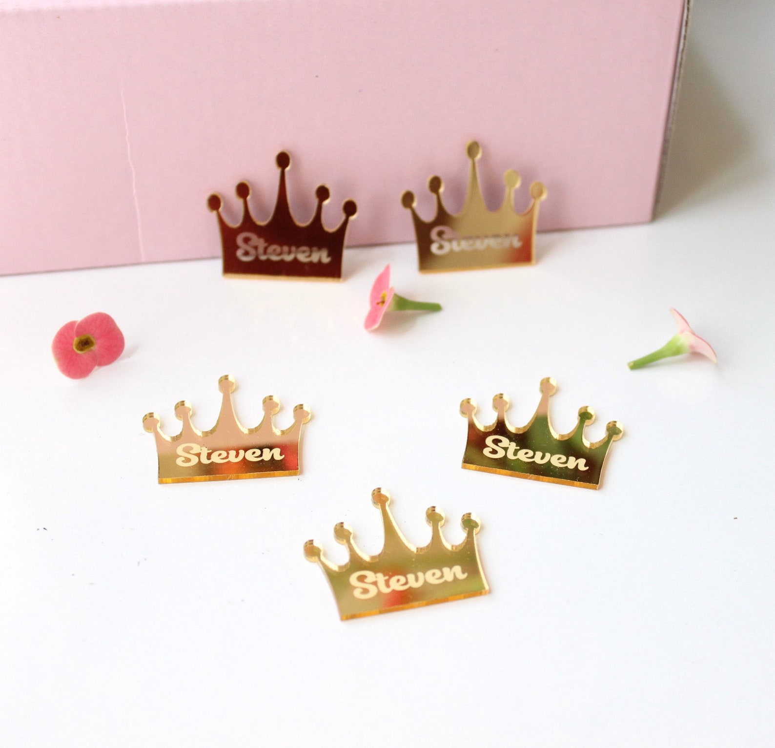 Gold Acrylic Mirror Tag Baby Shower Gift Favors Tag - Etsy