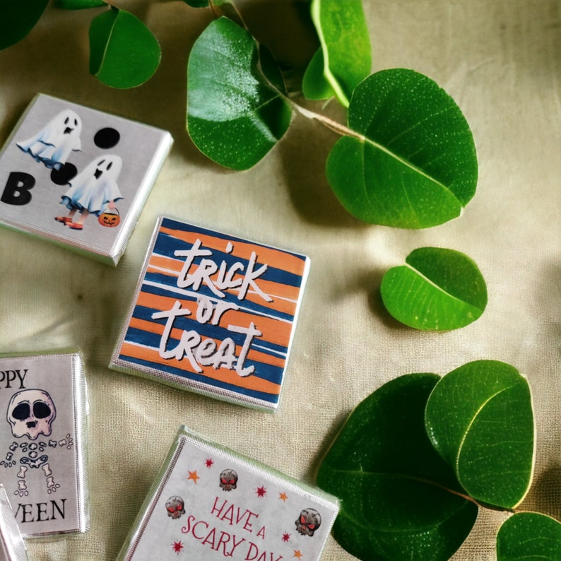 Halloween Chocolate, Skeleton and Pumpkin Design, Mini Chocolate ...