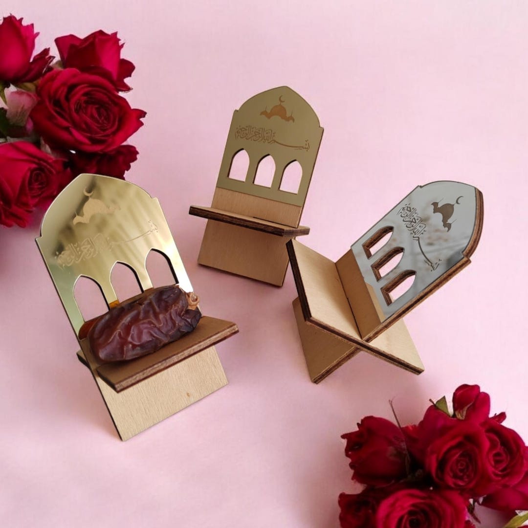 4 Pcs Ramadan Date Holder, Iftar Ramadan Table Decoration, Rahle ...