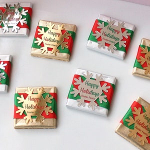 Personalized Christmas Chocolate Gift, Christmas Party Favors Custom ...