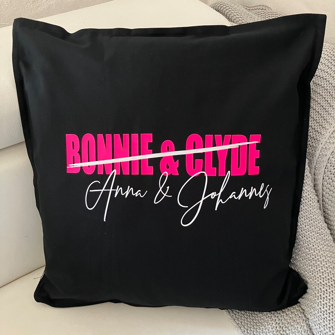 Pillow bonnie & Clyde Personalized, Pillowcase / Partner, Wedding ...