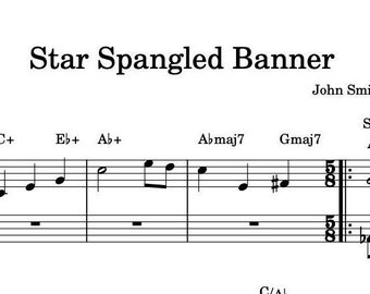 The Star-spangled Banner National Anthem Digital Sheet Music - Etsy