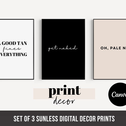 Spray Tan Line Art Poster Template Set of 2 Decor Prints - Etsy