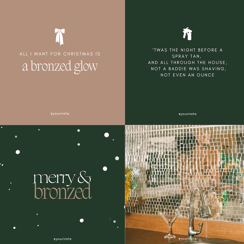60 HOLIDAY Spray Tan Instagram Post & Stories Templates Christmas IG ...