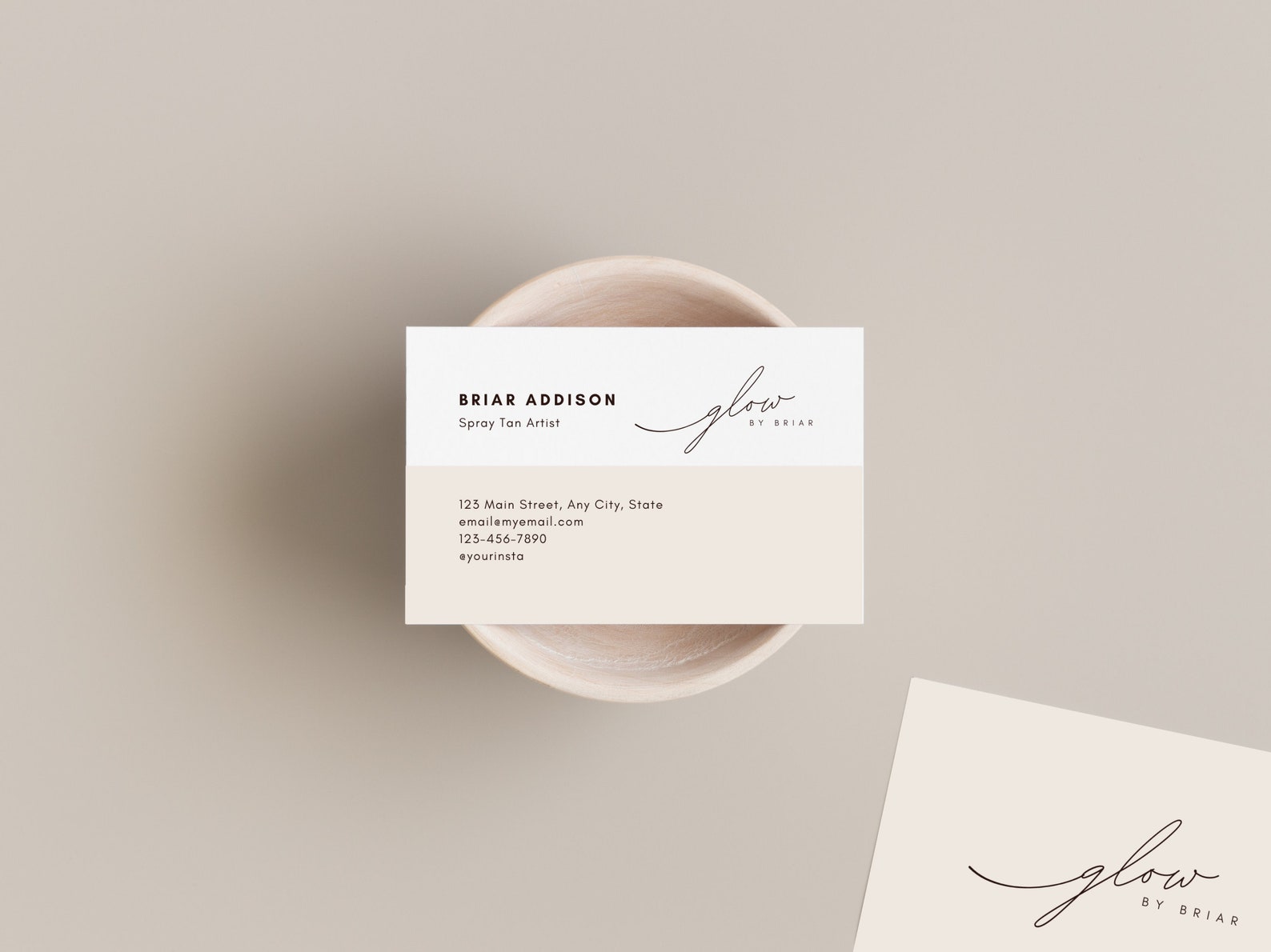 Spray Tan Artist Business Card Template | Modern, Neutral, Classic ...
