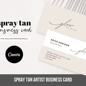 Spray Tan Artist Business Card Template | Modern, Neutral, Classic ...