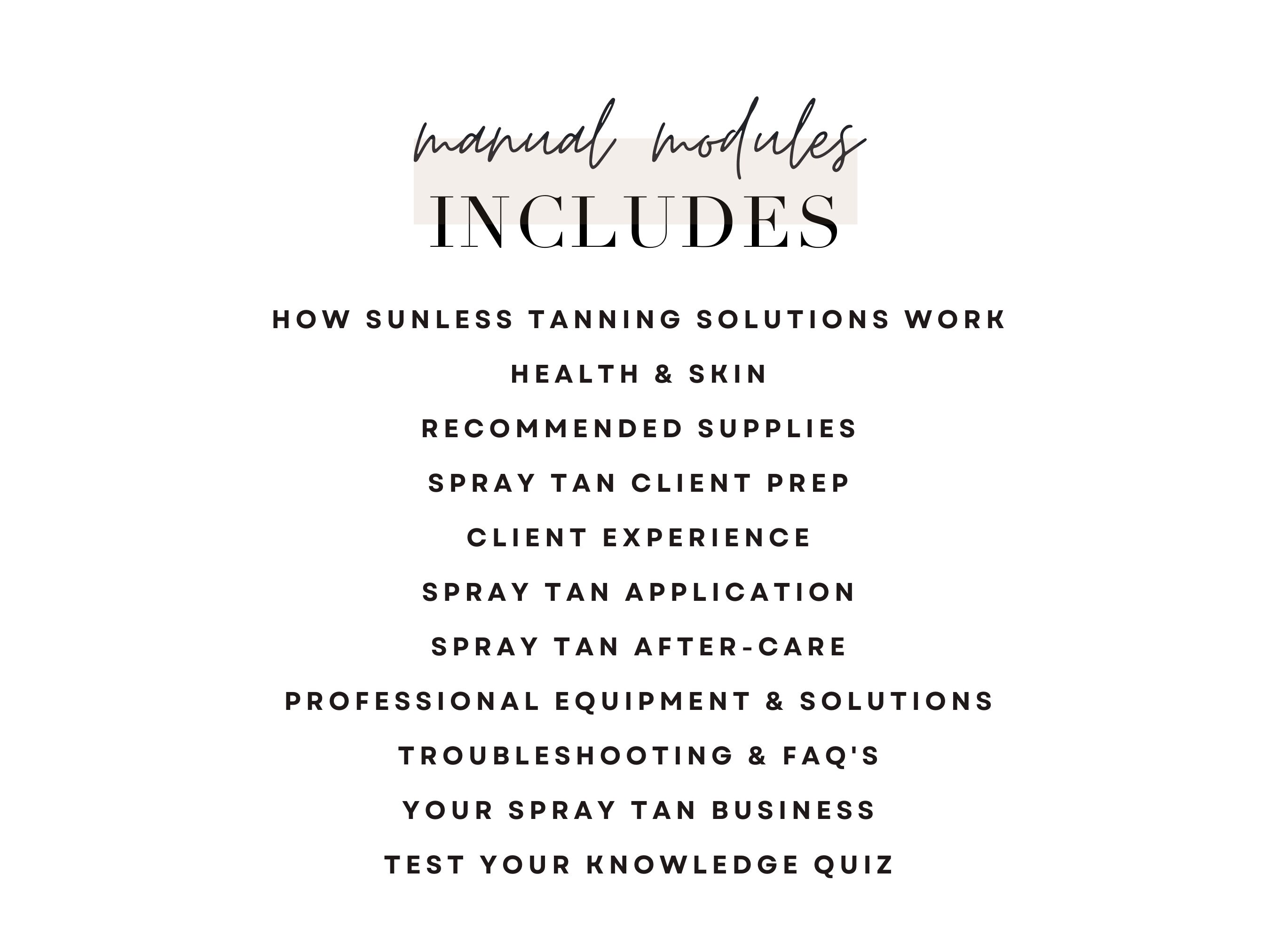 Editable Spray Tan Training Manual | Neutral, Modern, Easy to Follow ...