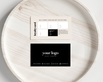 Spray Tanning Loyalty Card Spray Tan Business Cards Editable Template ...