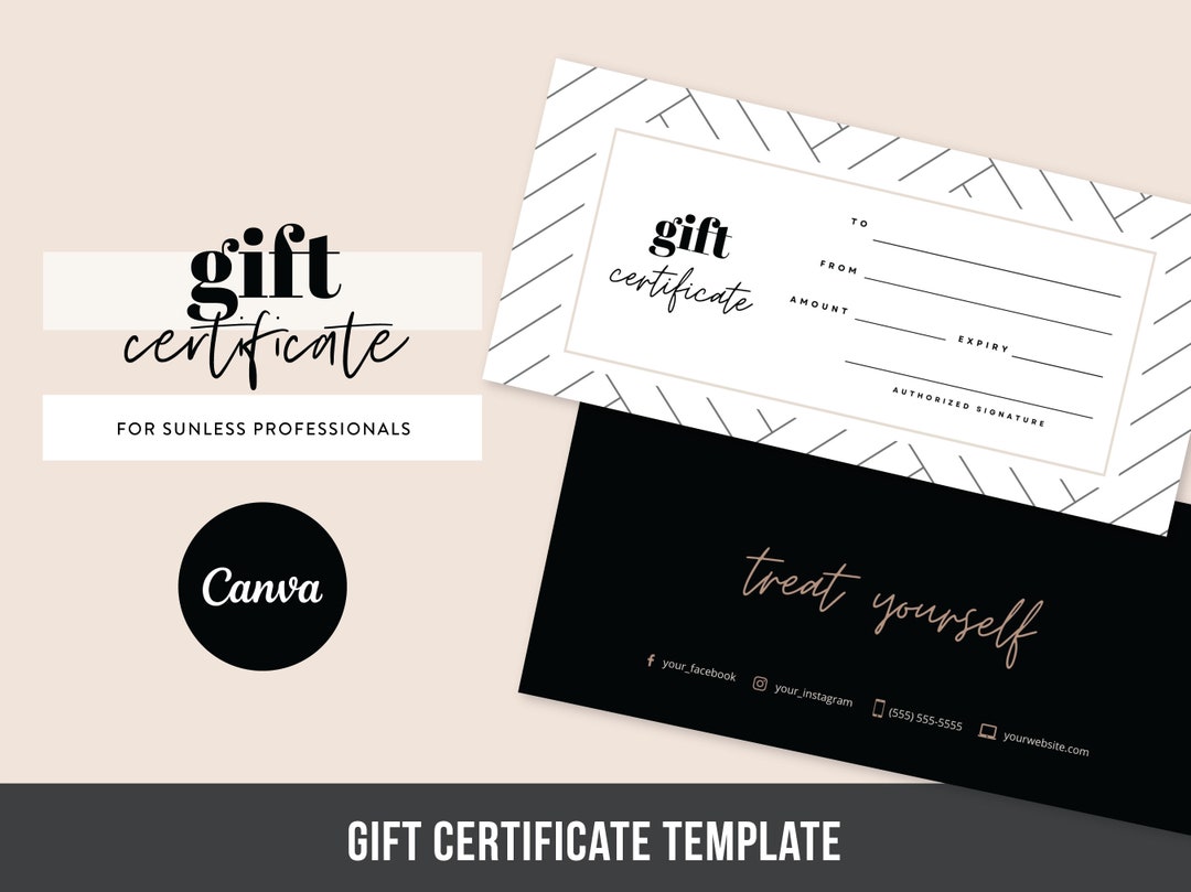 Spray Tan Gift Certificate Template: Editable Business Card (canva) - Etsy
