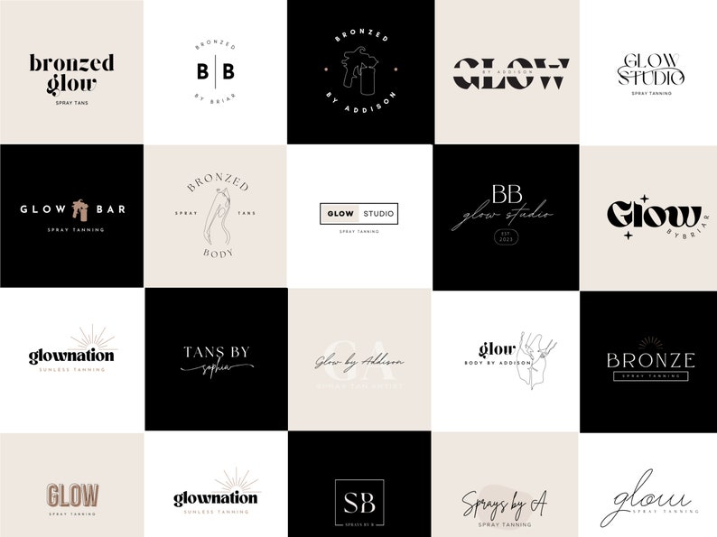 Spray Tan Logo Templates: 30 Editable Neutral Designs (canva) - Etsy