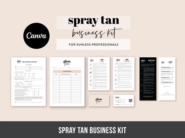 Spray Tan Client Care Card Template Pre and Post Spray Tan Instructions ...