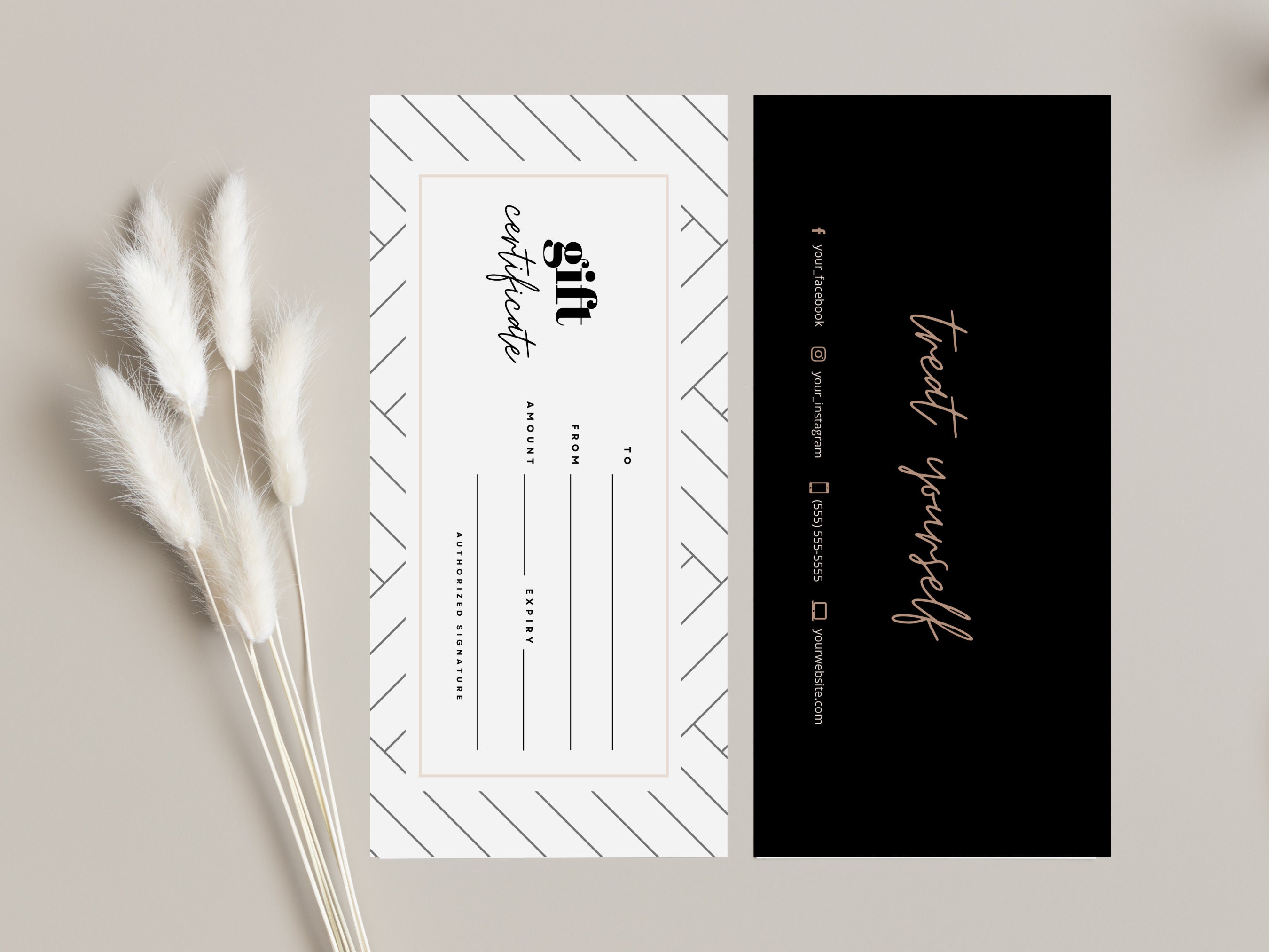Spray Tan Gift Certificate Template: Editable Business Card (canva) - Etsy