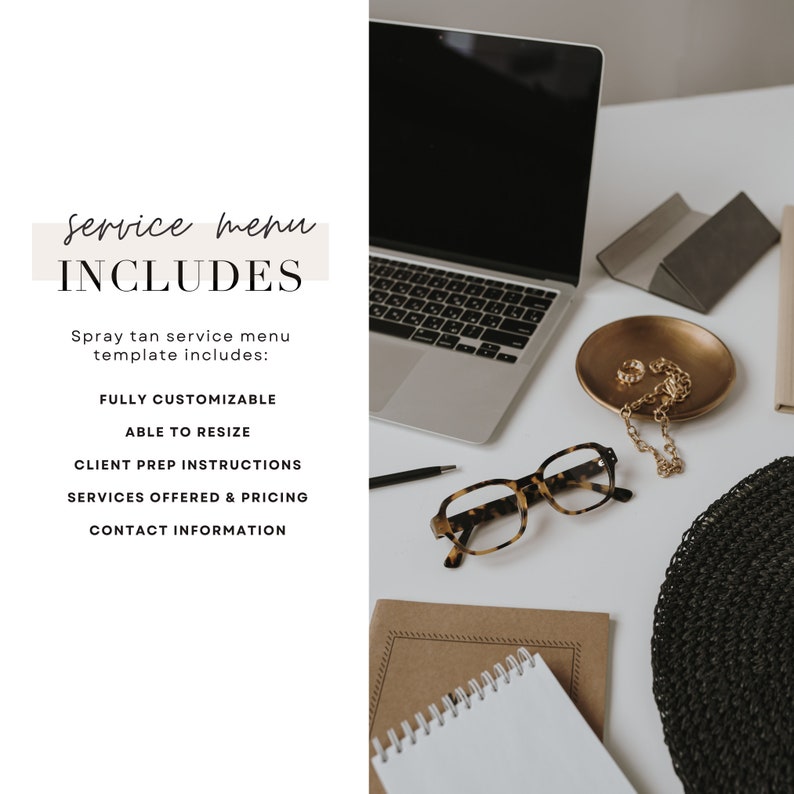 Spray Tan Service Menu Template: Salon Price List (canva Editable) - Etsy