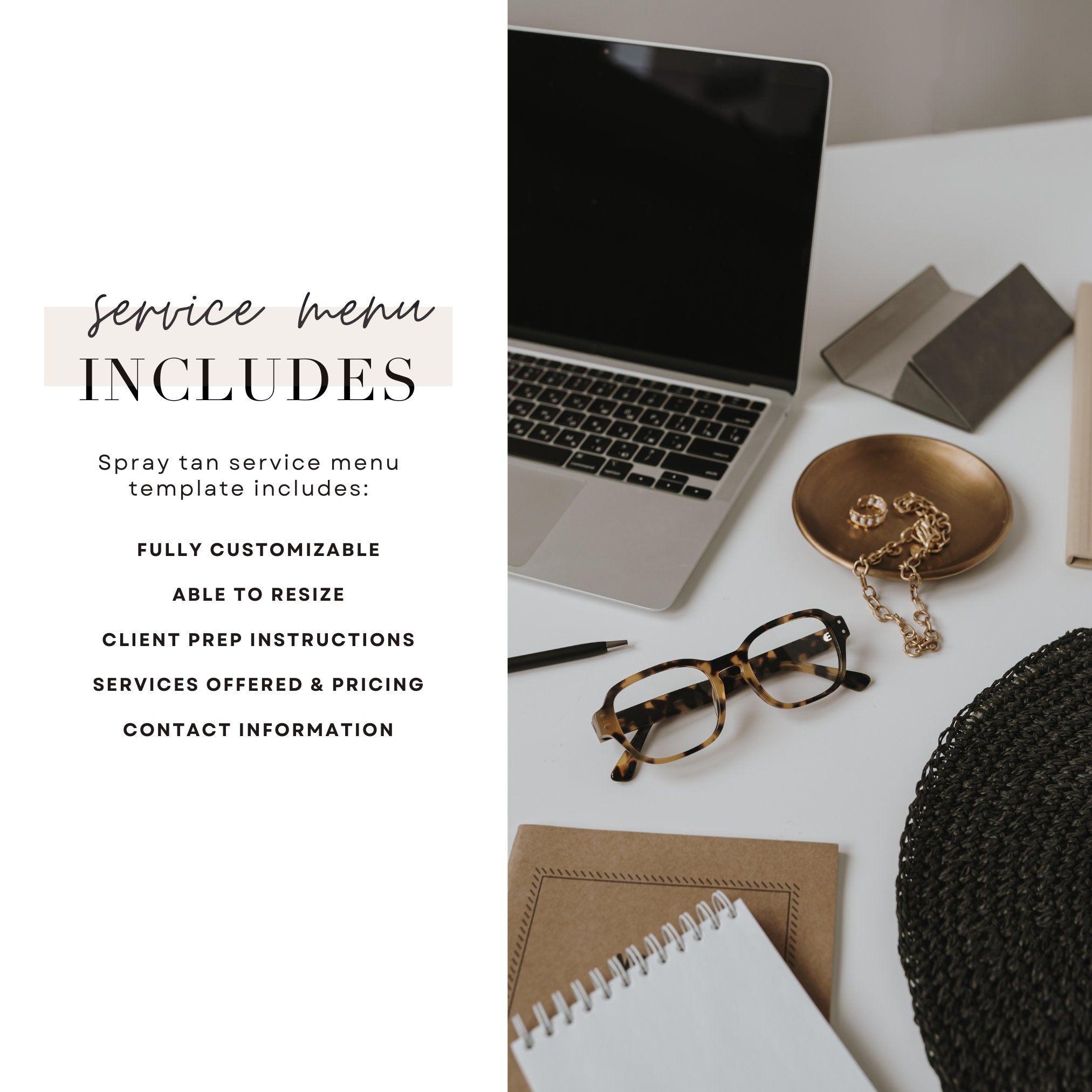 Spray Tan Service Menu Template: Salon Price List (canva Editable) - Etsy