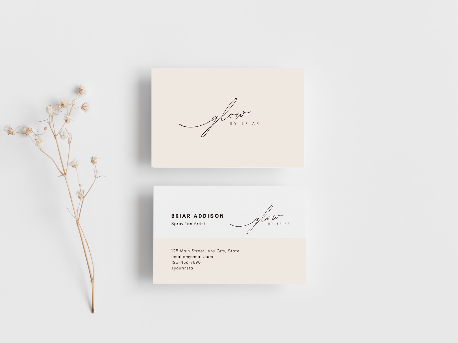 Spray Tan Artist Business Card Template | Modern, Neutral, Classic ...