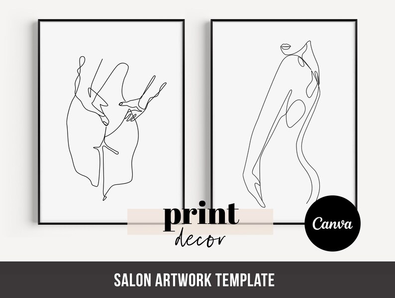 Spray Tan Line Art Poster Template Set of 2 Decor Prints - Etsy