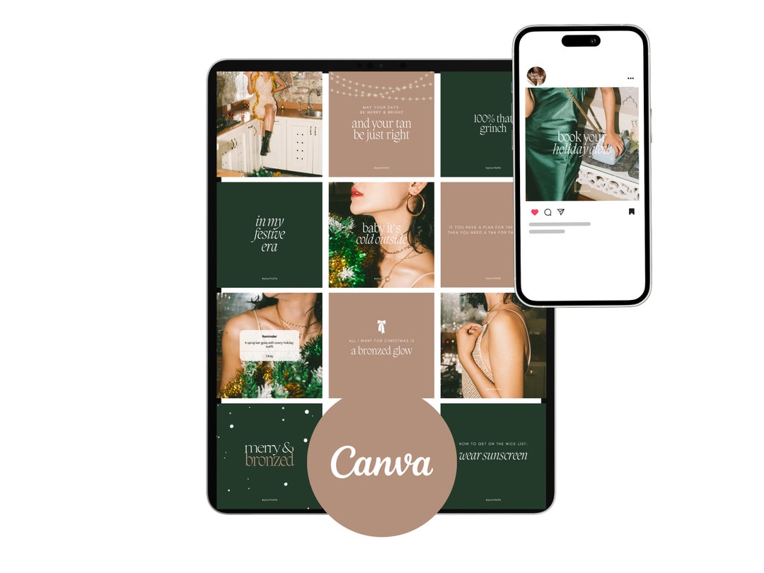 31 HOLIDAY Spray Tan Instagram Post & Stories Templates | Christmas IG ...