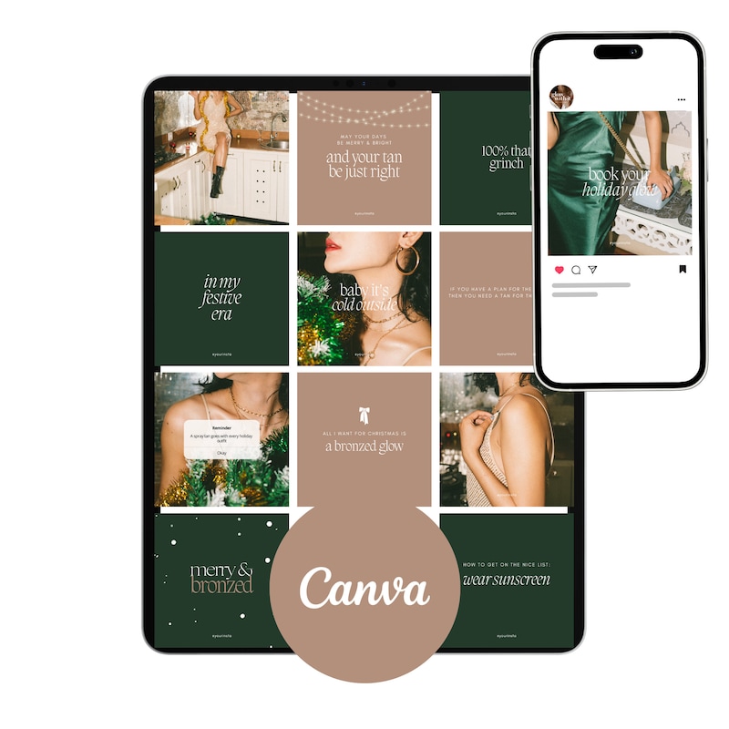 Holiday Card Template Tan - Etsy