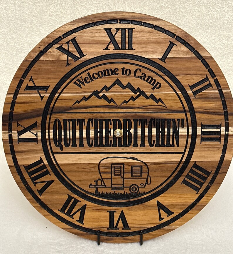 Welcome to Camp Quitcherbitchin Camping 15 Wood Clock 1 Thick - Etsy
