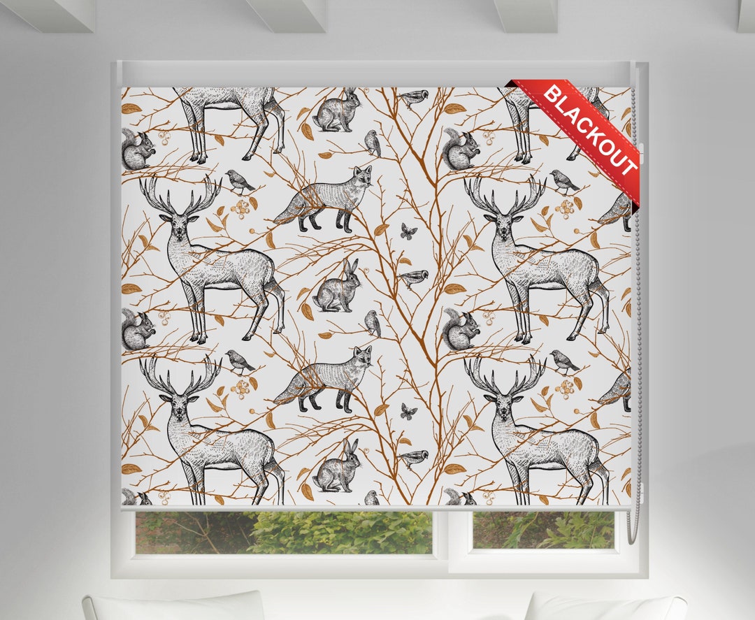 Minimalist Nature Roller Shades Animals Roller Blind Kitchen - Etsy Canada