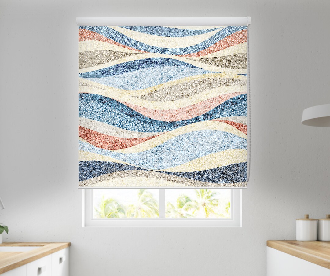 Patchwork Pattern Roller Blinds for Living Room, Kitchen, Nursery ...