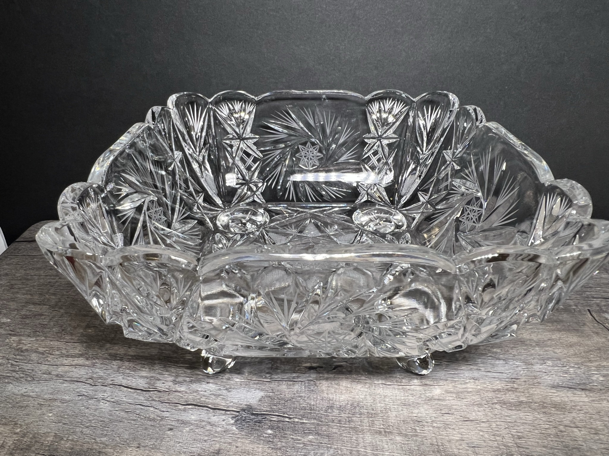 Bohemia Czech Square Crystal Bowl - Etsy