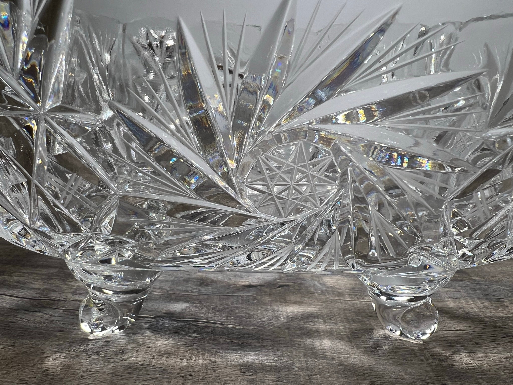 Bohemia Czech Square Crystal Bowl - Etsy