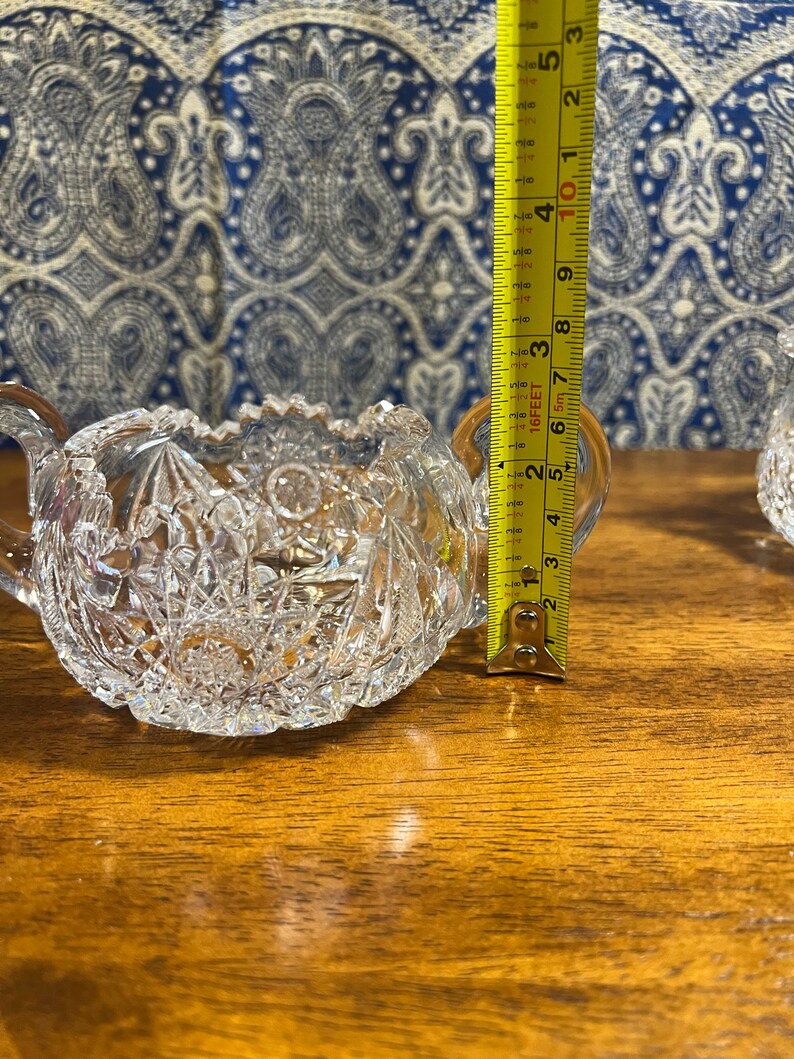 American Brilliant Cut Crystal Cream and Sugar Set - Etsy