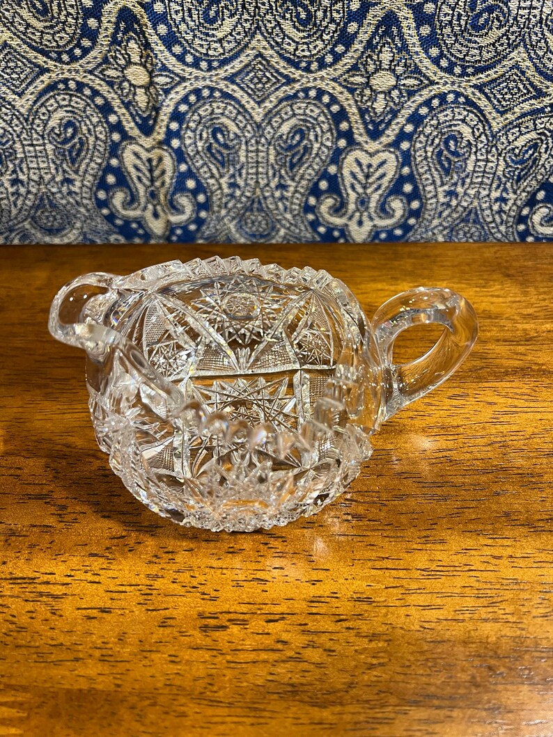 American Brilliant Cut Crystal Cream and Sugar Set - Etsy