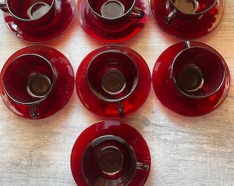 Red Depression Glass - Etsy