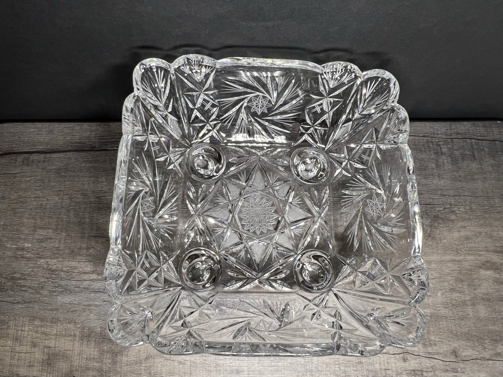 Bohemia Czech Square Crystal Bowl - Etsy