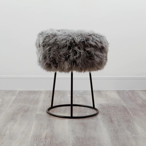 Pink Fur Stool - Etsy UK