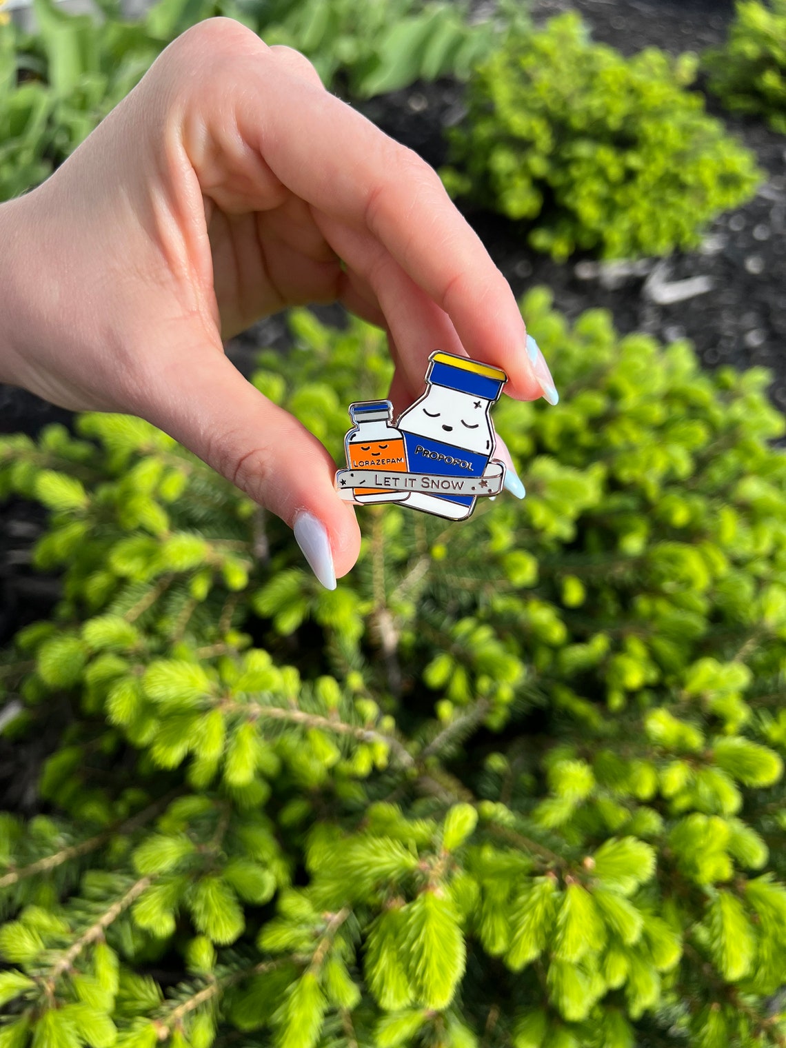 Let It Snow Propofol and Lorazepam - Hard Enamel Pin, Medical, Nurse ...