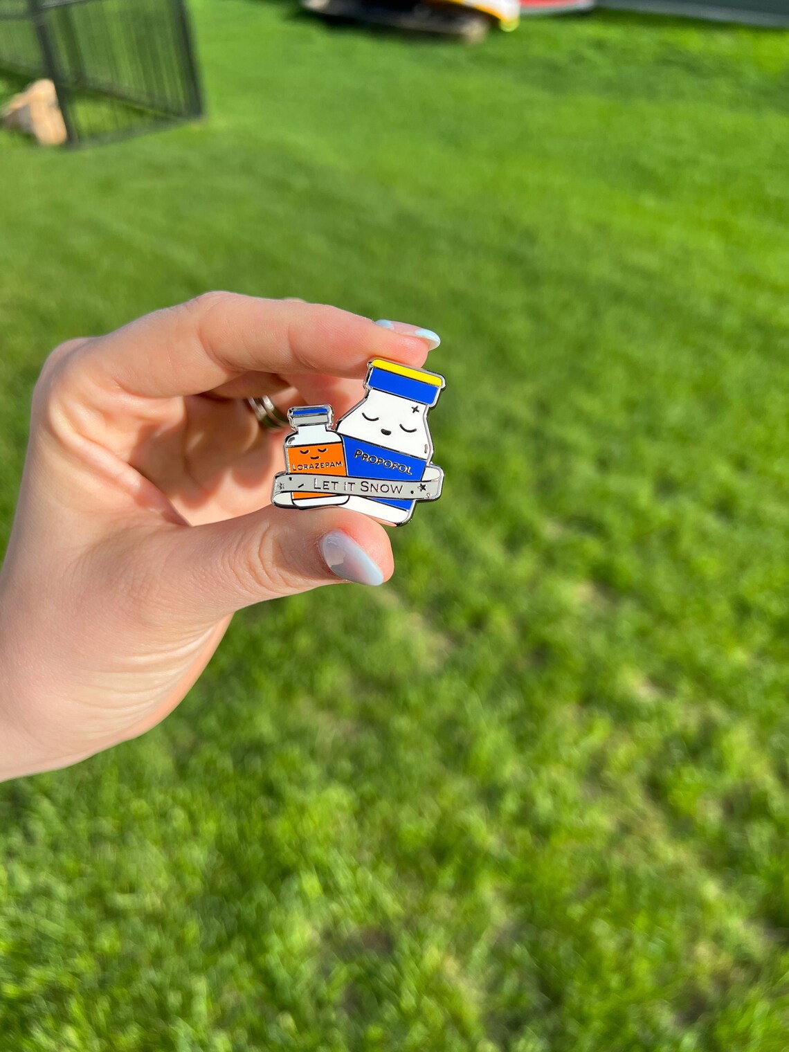 Let It Snow Propofol and Lorazepam - Hard Enamel Pin, Medical, Nurse ...