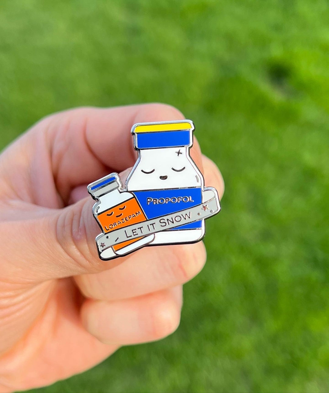 Let It Snow Propofol and Lorazepam - Hard Enamel Pin, Medical, Nurse ...