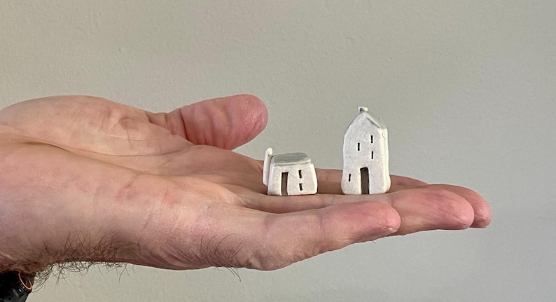 Handmade Stoneware Miniature House Set, Tiny Pottery Village, Gift - Etsy