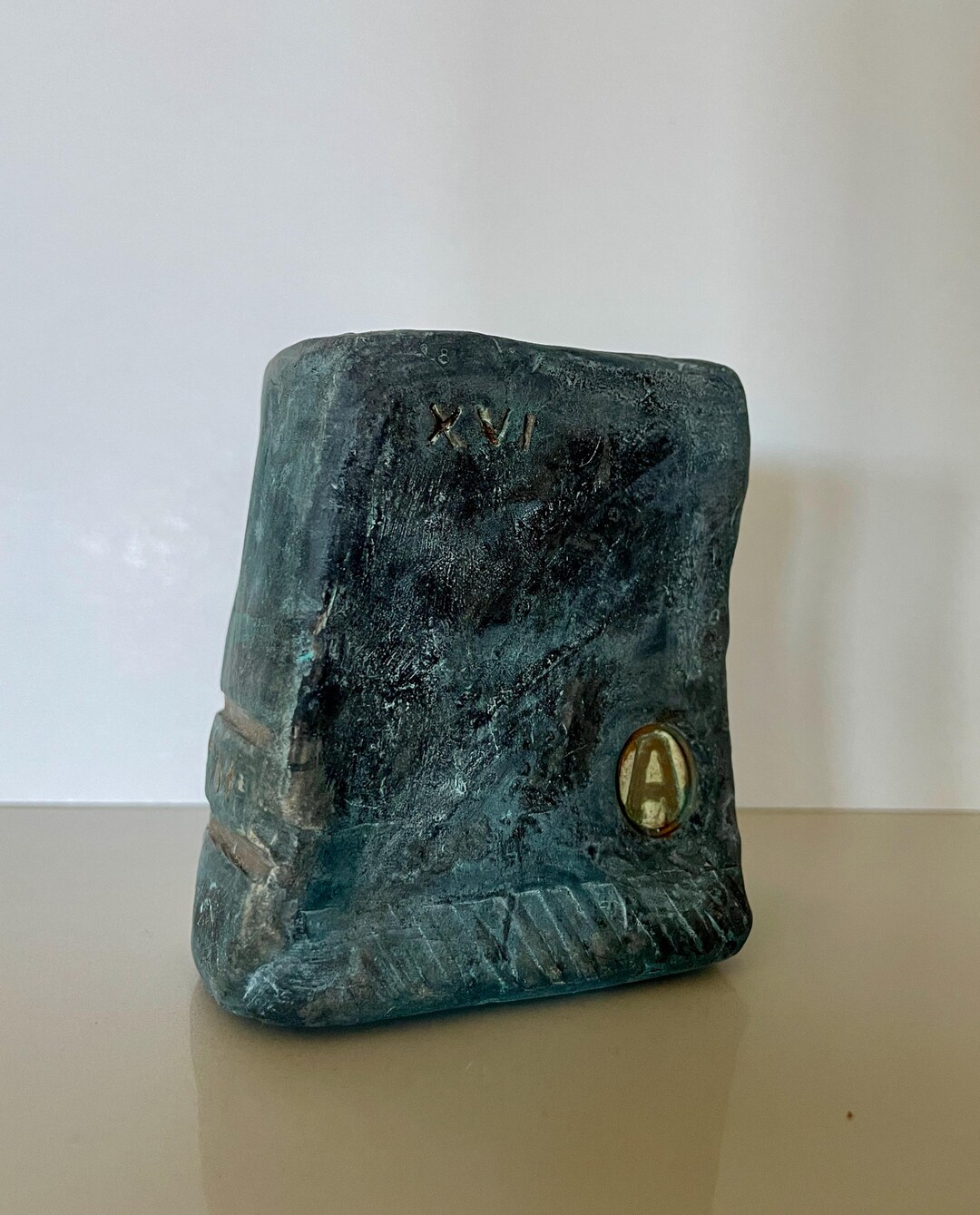 Handmade Ceramic Book Paperweight, Green Stoneware, Home Decor - Etsy