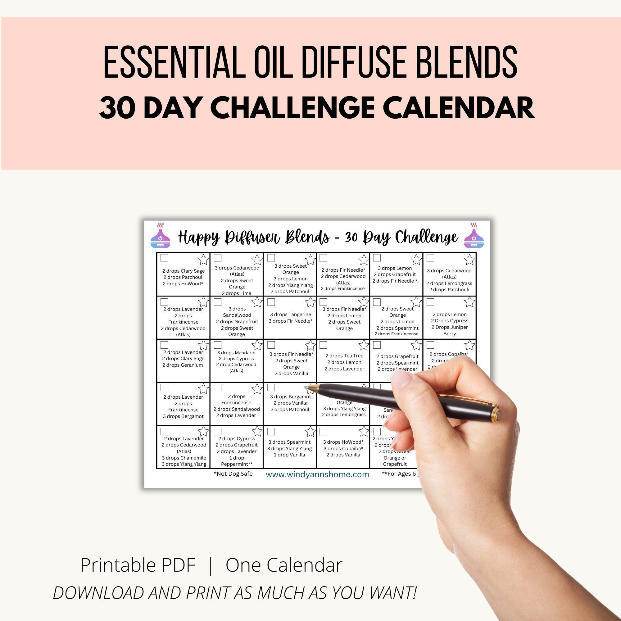 Happy 30 Day Essential Oil Diffuser Blend Challenge, 30 Day Challenge ...