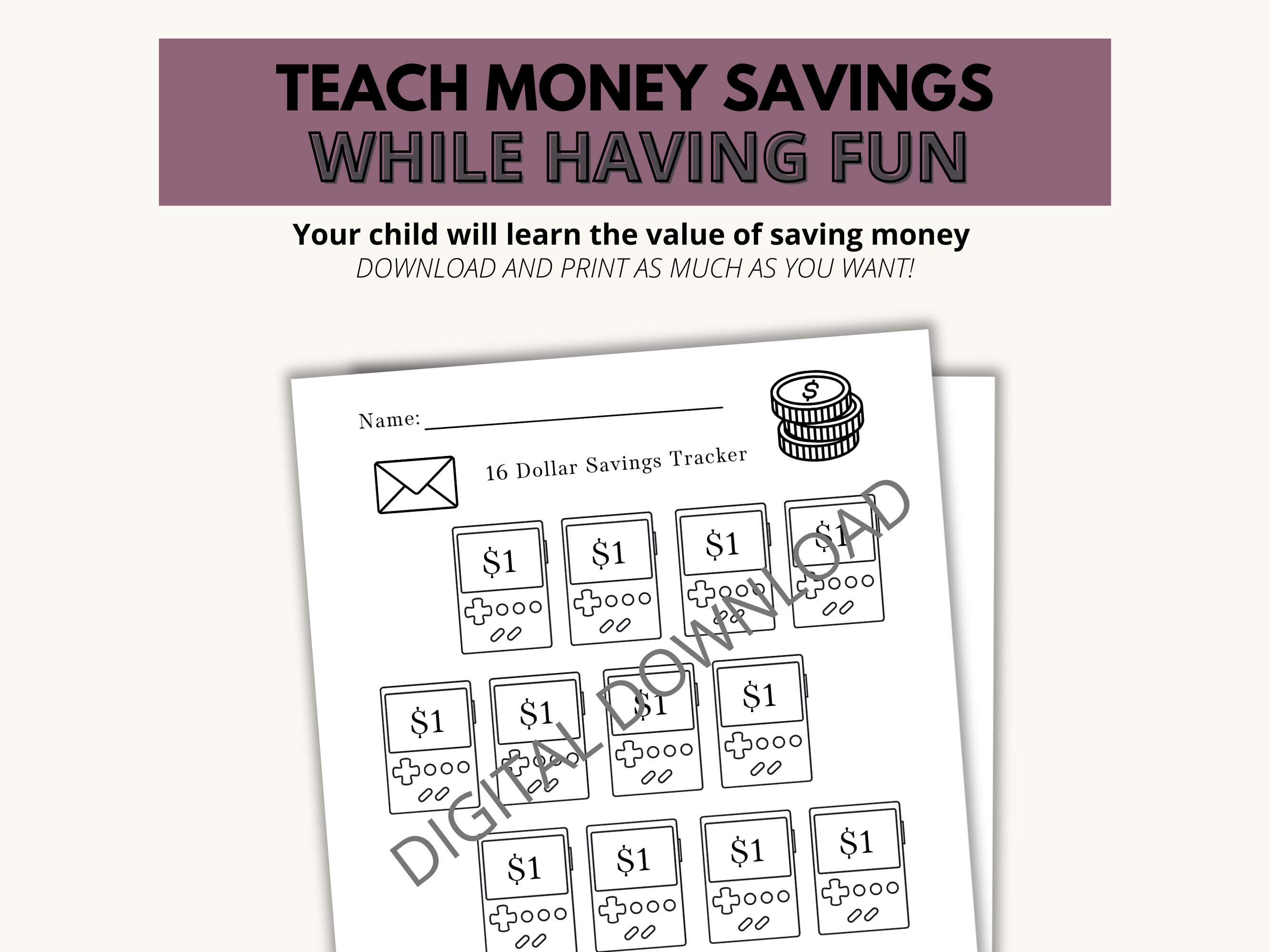 Childs Savings Trackers, Kids Money Savings Plan, Budgeting /savings ...