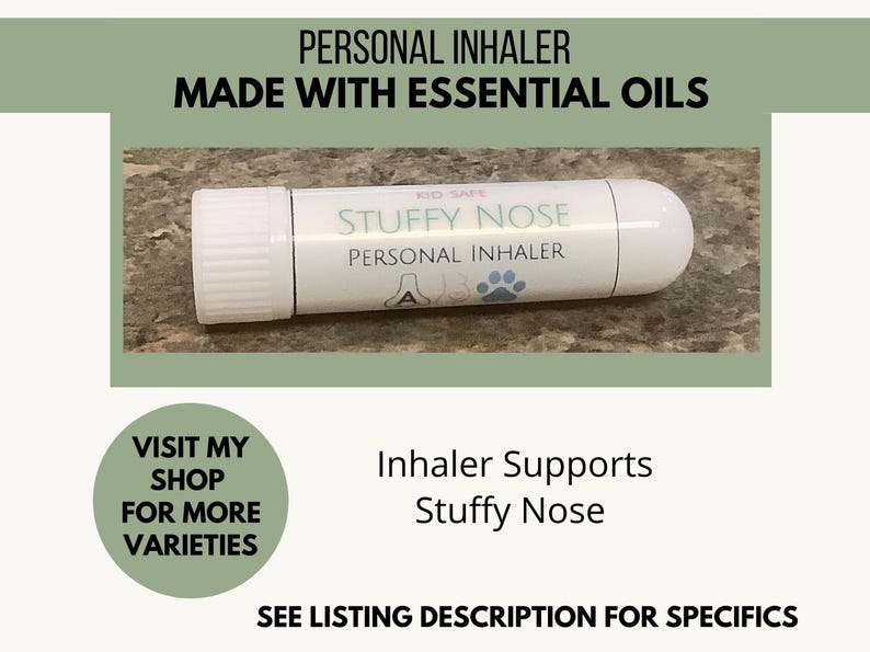 Stuffy Nose Personal Nasal Inhalers Made to Order With Essential Oils ...