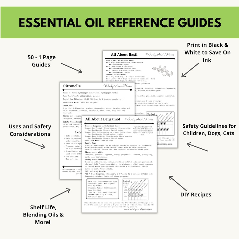 Essential Oil Reference Guide: Aromatherapy Cheat Sheet (digital Download) - Etsy
