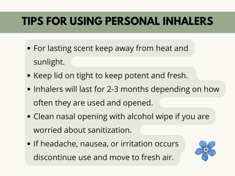 Stuffy Nose Personal Nasal Inhalers Made to Order With Essential Oils ...