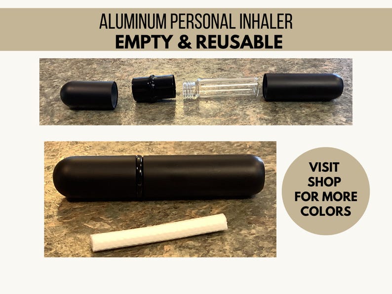 Aluminum Nasal Inhaler Empty Personal Inhaler color Black - Etsy