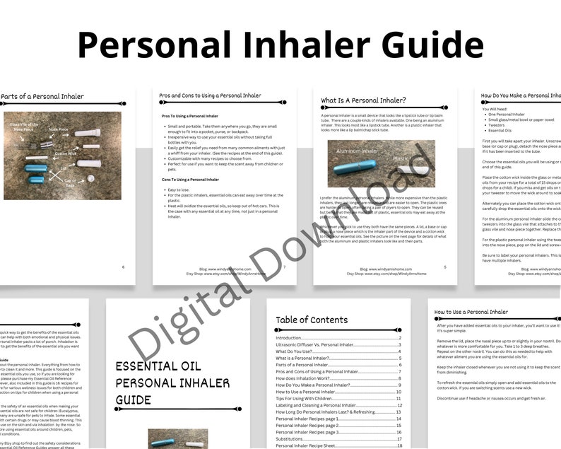 Essential Oil Inhaler Guide: DIY Recipes & Instructions (digital ...
