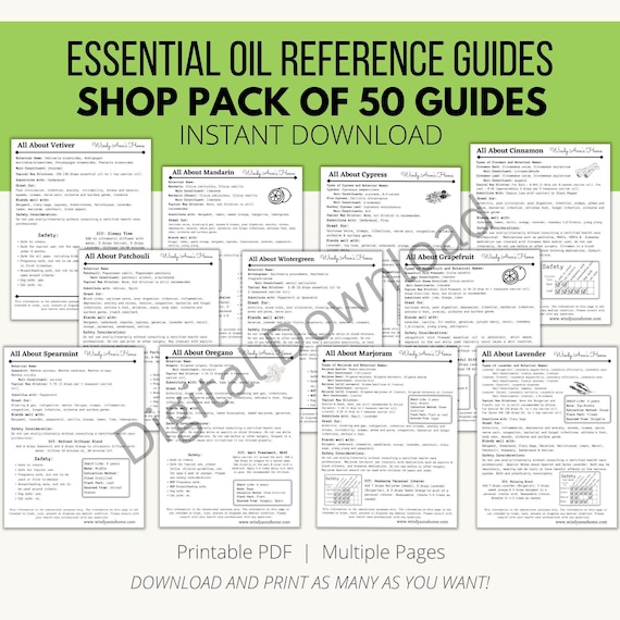 Essential Oil Reference Chart Essential Oil Reference Chart Set