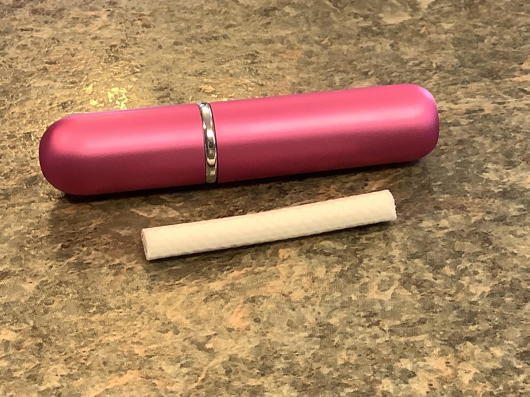 Empty Aluminum Nasal Inhaler - Blank Personal Inhaler - Pink With ...